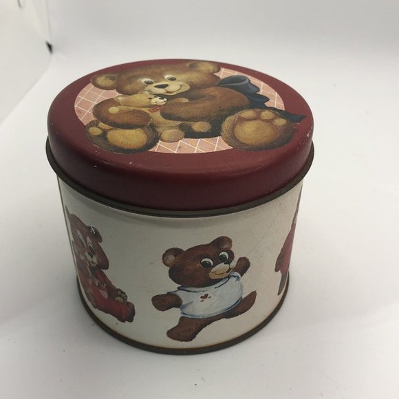 Other | Vintage Valentine Metal Tin Container Bears Hearts | Poshmark